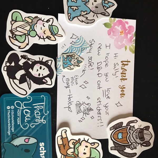 D&D Cats 2 Sticker Pack Set Cute Kitten Animal Dungeons and Dragons ...