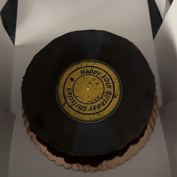 Custom Edible Vinyl Record Cake Topper. LP Edible Image for Round Cakes ...