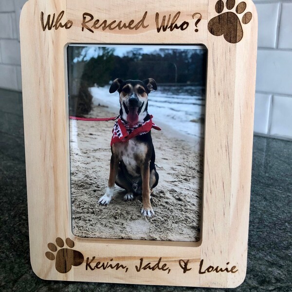 Who Rescued Who Personalized Pet Picture Photo Frame- Custom Picture ...