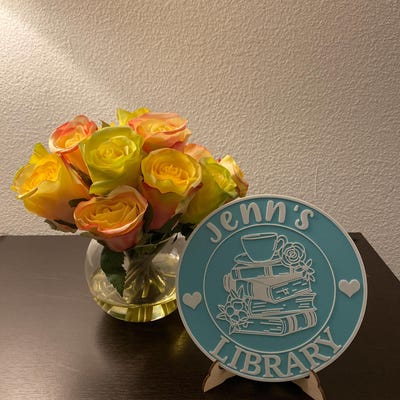 Library Street Sign Bookshelf Sign Personalized Laser Engraved Bookish ...