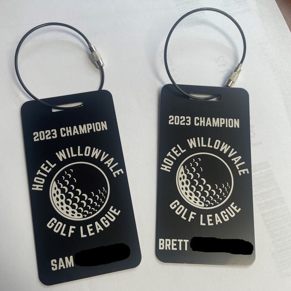 Golf Bag Tag Venmo Paypal QR Code Custom Engraved Metal Luggage Tag ...