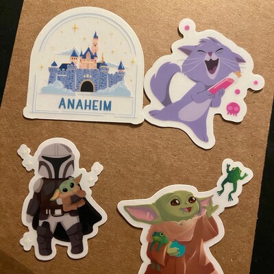 Baby Alien & Froggos Transparent Disney Laptop Stickers/ Grogu ...