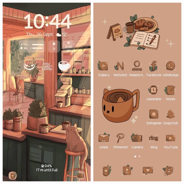 Cozy Fall Organizer Theme Wallpaper Background Custom Desktop Icon Set ...