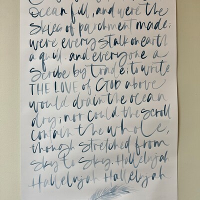 PHYSICAL CUSTOM PRINT Brush Lettering Print, Hand Lettered Watercolor ...