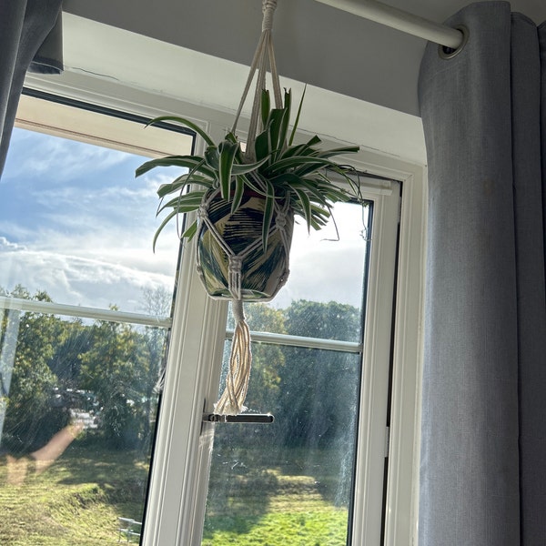 Macrame Ceiling Plant Hanger Indoor, Hanging Wall Planter, Macrame Wall ...