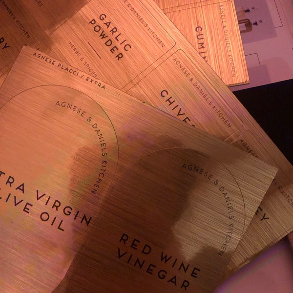 Gold Metallic Herbs and Spice Labels - Custom List - Waterproof Labels ...