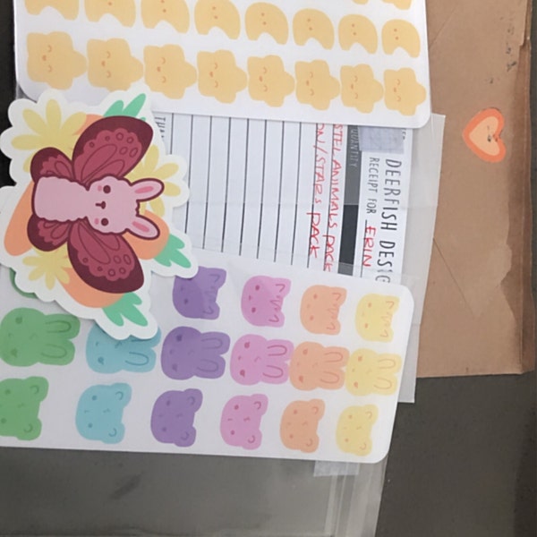 Waving Deerfish Cute Sticker - Waterproof Laminated Kawaii Glossy ...