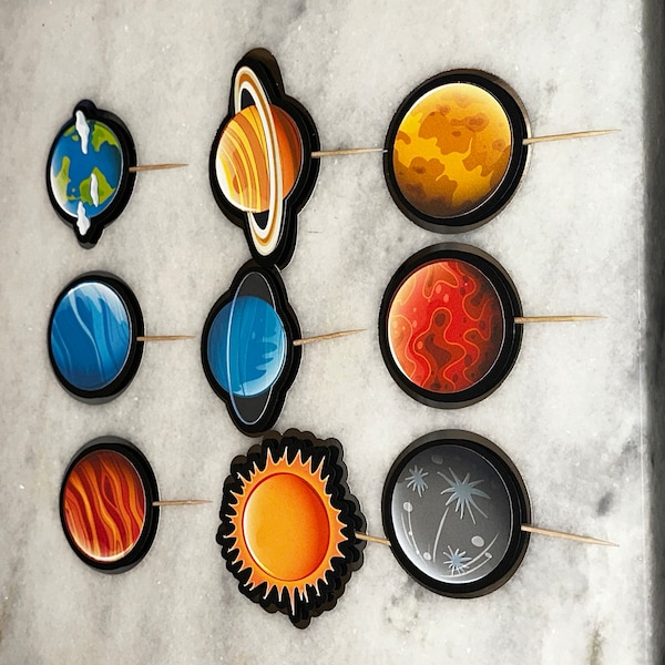Custom Solar System Cake Topper - Space Cake Topper, Planets Birthday ...