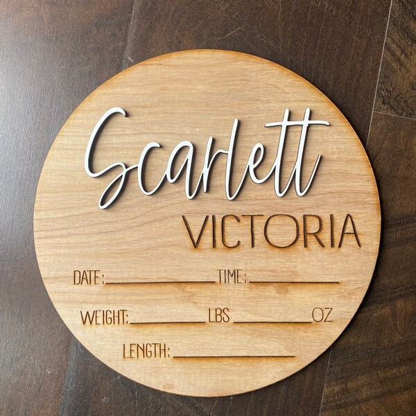 Hospital Baby Name Sign | Birth Stat Sign | Nursery Keepsake ...