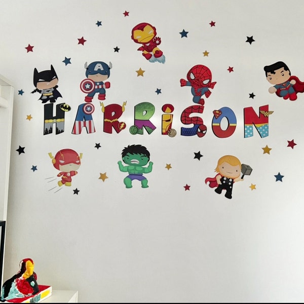 Superhero Wall Decal, Superhero Letters, Superhero Alphabet, Avengers ...