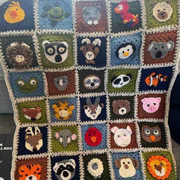 US TERMS - PDF Crochet Pattern - Animal Kingdom Blanket - Etsy