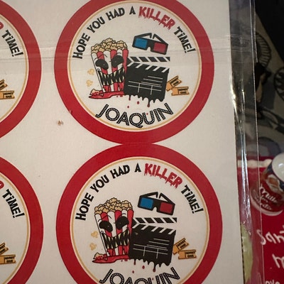 Movie Stickers, Movie Birthday Party, Movie Party Stickers ...