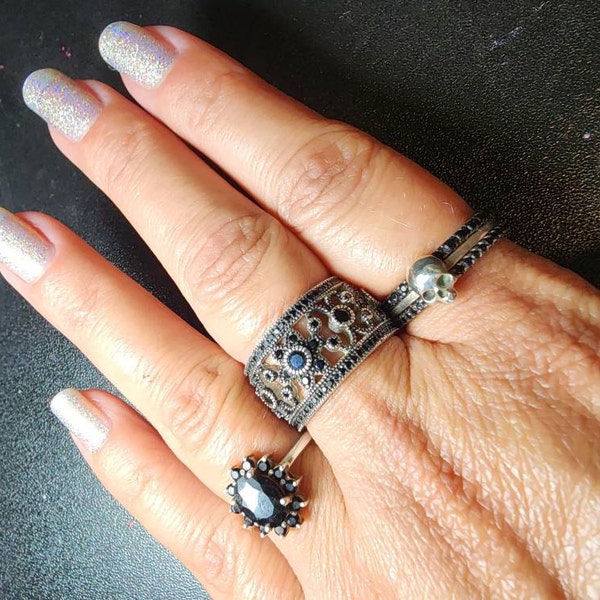 2mm April Clear Diamond Simulant CZ Pave Full Eternity Band Ring, 925 ...