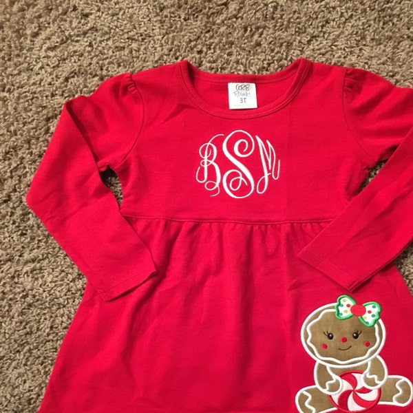 Gingerbread Christmas Shirt - Girls Christmas Dress - Gingerbread Shirt ...