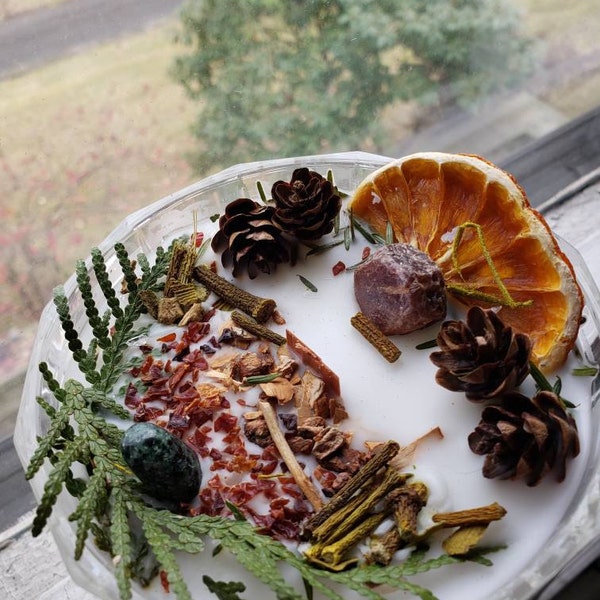 Grounding Altar Candle Redwood Scented Candle Earth Energy Ritual Candle Witchcraft Spell Candle ...