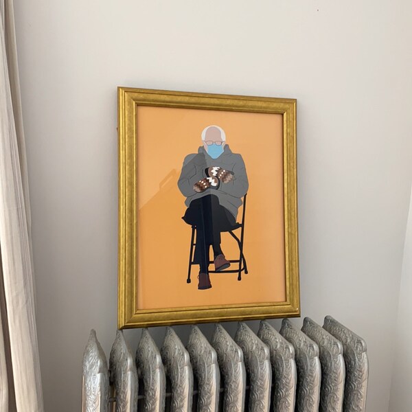 Bernie Poster - Bernie Cool Mood Poster - Bernie Mittens Poster ...