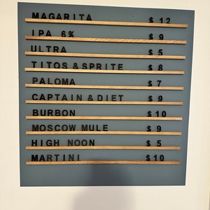 Wall Mounted Menu Rails With Changeable Letters, Wood Wall Menu Board ...