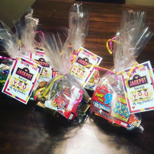 Jackpot Teacher Appreciation Lottery Ticket Gift Tags, Back to School ...