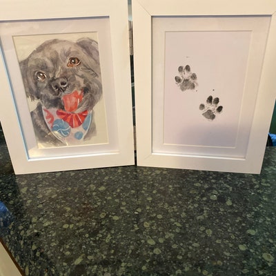 Two Pet Portrait Mulitple Dog Portrait 2 Dogs Art Framed Dog Portrait ...