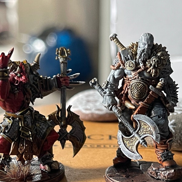 Goliath Male Barbarian / Fighter Great Axe DND, Resin 28mm Scale ...