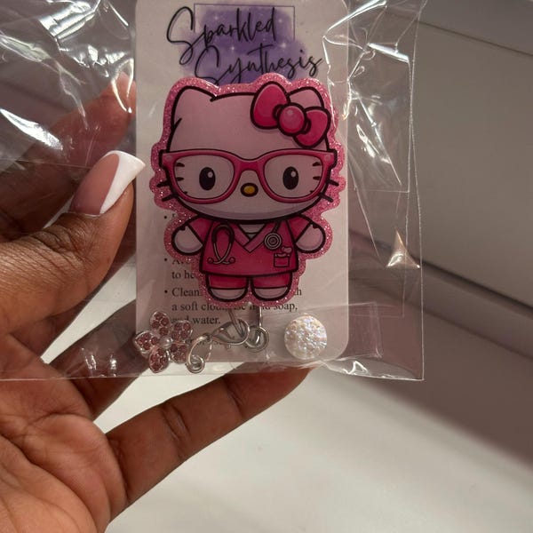 Nurse Kitty With Inhaler, Respiratory Therapist Badge Reel, Pediatric ...