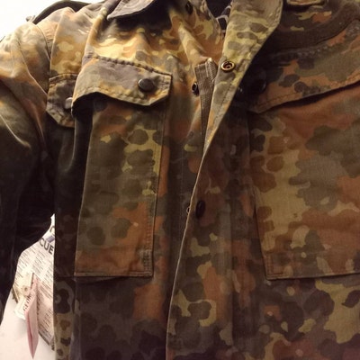 Original German Army Field Jacket Parka Military Issue Hooded Flecktarn ...