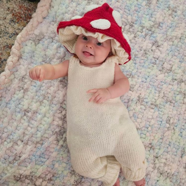 Knitting Pattern: Mushroom Hat for Baby, Mushroom Bucket Hat Knitting ...