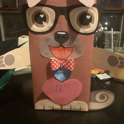 Pug Valentine Box Printable Decor Kit 3D Ears, Eye Options, 3D Bow ...