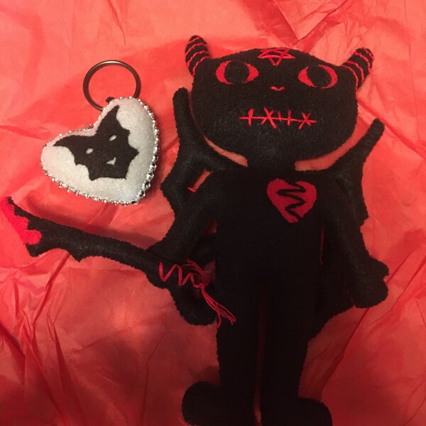 XL Zalgo Demon Doll, Handmade Plushie Decor, Unique Felt Doll, Horror ...