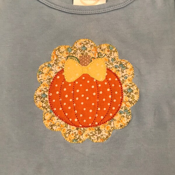 Pumpkin Scallop Patch Applique - Pumpkin Applique Design - Pumpkin ...