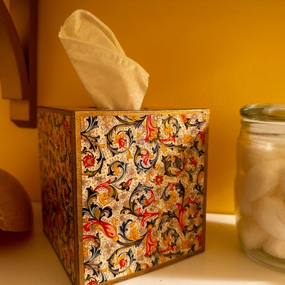 Lotus Art Deco Tissue Box Cover - Etsy