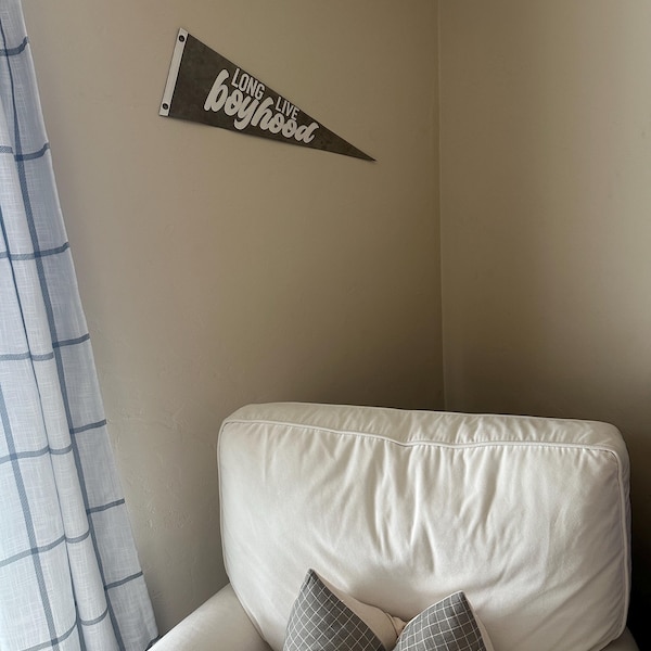 Two Line Large Custom Suede and Leather Pennant Flag Banner ...