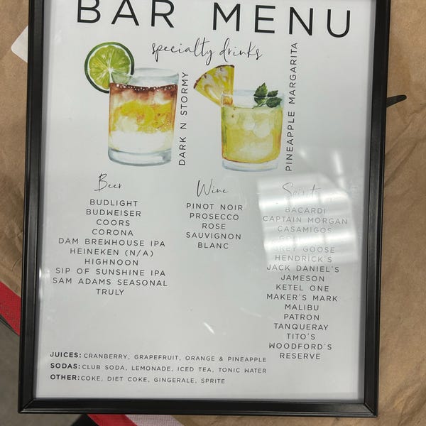 Bar Menu Template, Signature Drink Sign, Modern Editable Drink Menu ...
