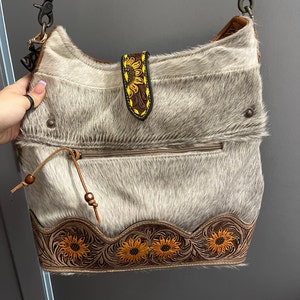 Brown Horse 2 Real Cowhide Fur and Leather Key Holder Ring - Etsy