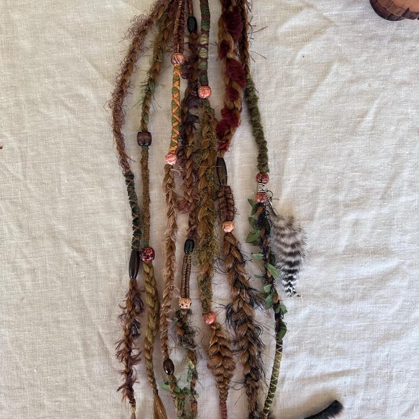Forest Fae Braids, Clip in Dreads, Fishtail Braids, Synthetic Dreads ...