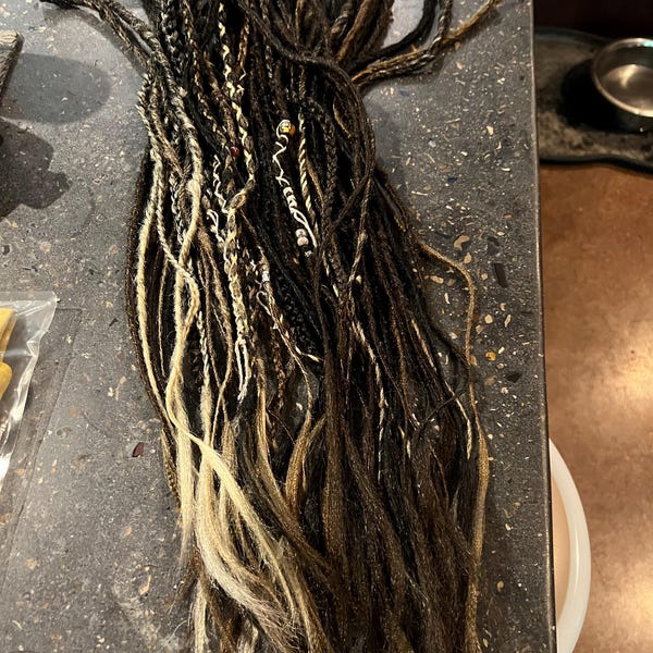 Custom Dreads Mixed Bright Dreadlock Extensions Braids and Wrapped ...