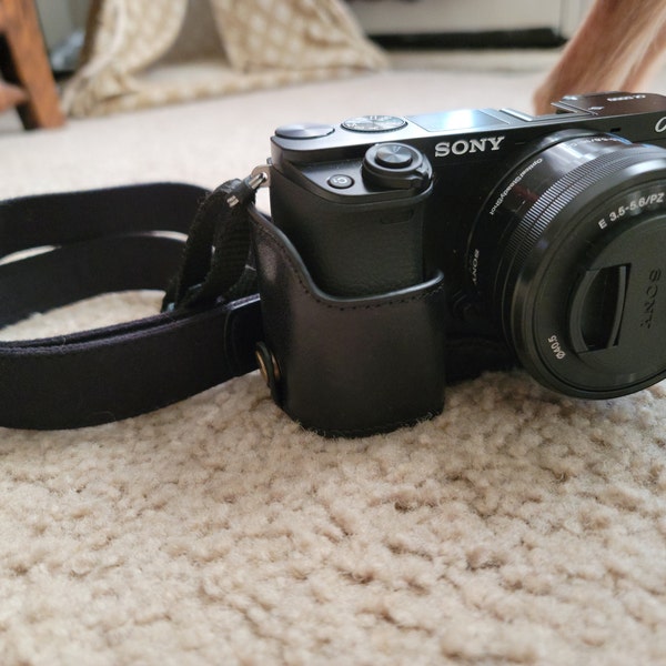 Fine Leather Camera Case & Strap Compatible With Sony Alpha A6300, Sony ...