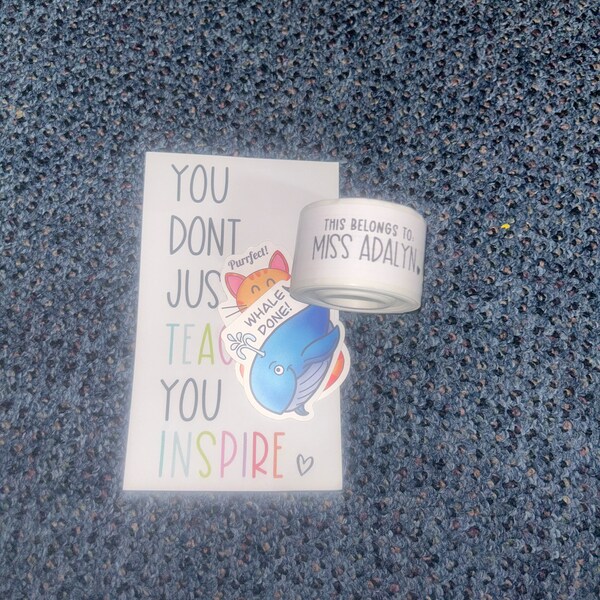 Teacher Book Labels Teacher Name Labels Personalized Teacher Stickers ...