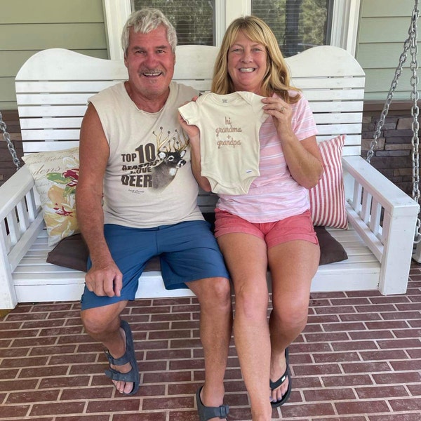Embroidered Hi Grandma and Grandpa ONESIES® Brand, Hello Grandma ...