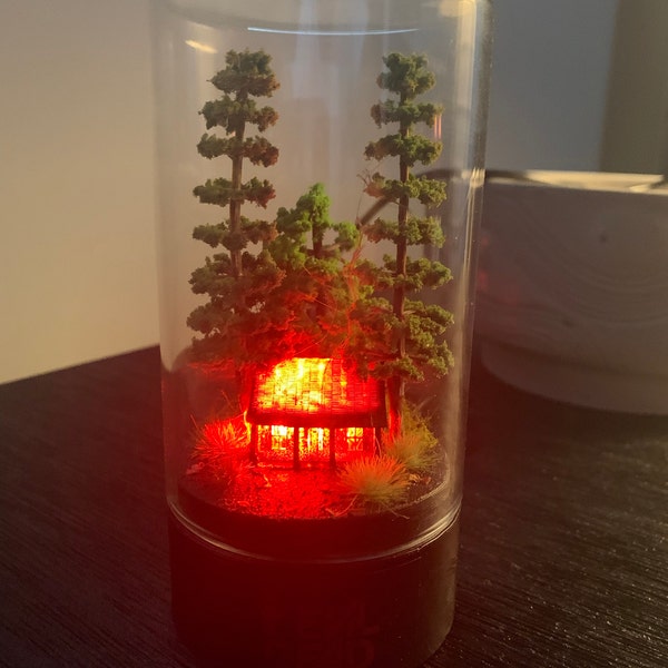 Glass Dome LED - Cabin in the Wood Diorama - Inspired Form Evil Dead ...
