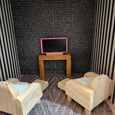 Handmade Miniature Stone Dollhouse Fireplace With Natural Wood - Etsy