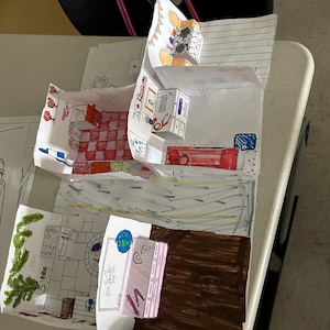 Printable Mini Paper DOLLSHOUSE Kit Bundle of 4 Pop-up Rooms to Color ...