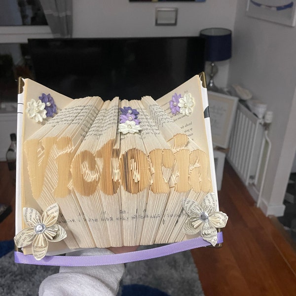 Folded Book Art Name - Etsy