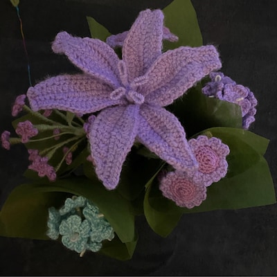 Iris Flower Crochet Pattern, Crochet Flower Bouquet Pattern, Crochet ...