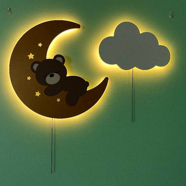 Cloud Nursery Wall Light, Cloud Wall Lamp, Baby Room Decor, Christmas ...