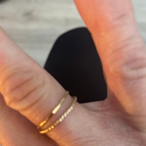 Simple Gold Stacking Set,mixed Metals Ring Set,textured Rings,faceted ...