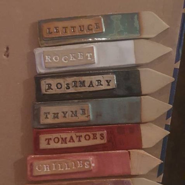 Ceramic Garden Labels - Herb/ Veg/ Flowers - Etsy UK