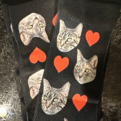 Custom Cat Socks, Personalized Pet Photo Socks, Father's Day Gift, Cat ...
