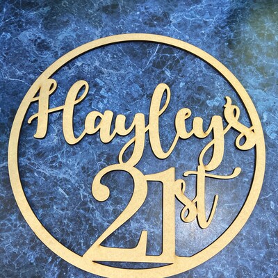 Personalised Twenty First 21st Custom Name Any Age Birthday Wooden Hoop ...