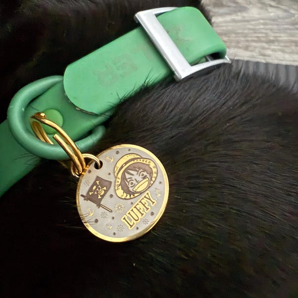 Dog Name Tag With Custom Engraved Golden Retriever Silhouette in a ...
